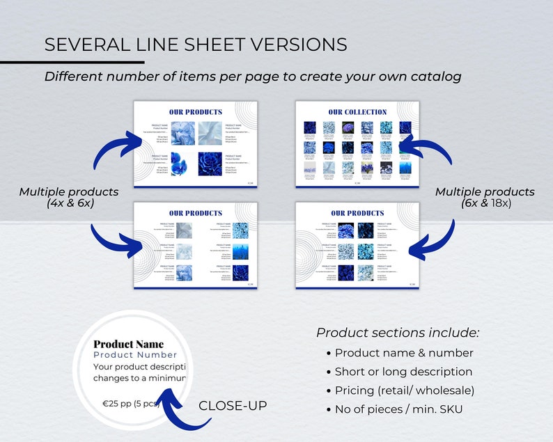 Product Catalog & Line Sheet Templates | Product Pricing Guide ...