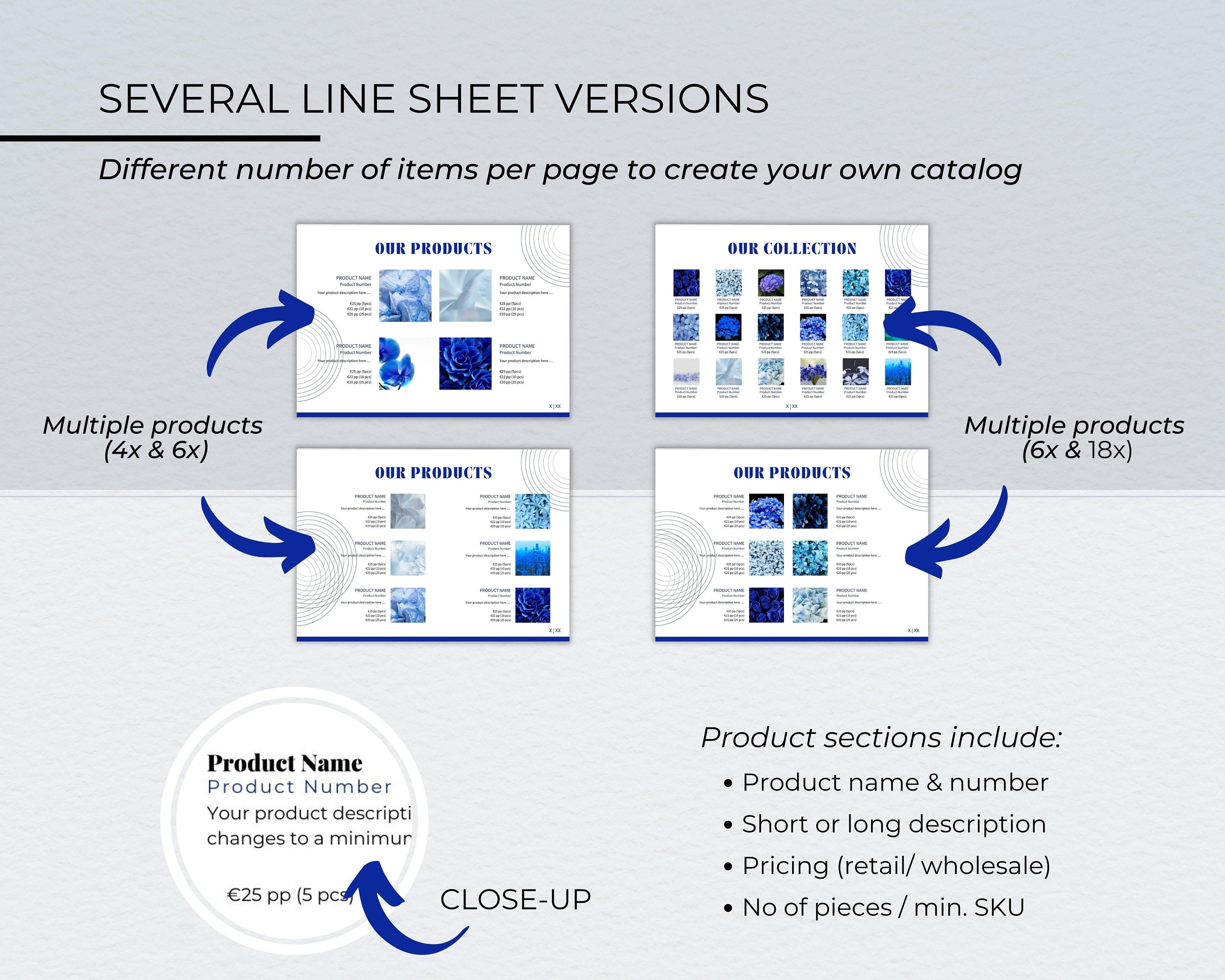 Product Catalog & Line Sheet Templates | Product Pricing Guide ...