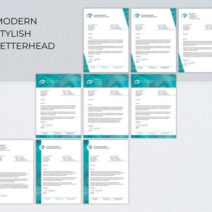 Letterhead Word & Canva Template Bundle, Modern Editable Business ...