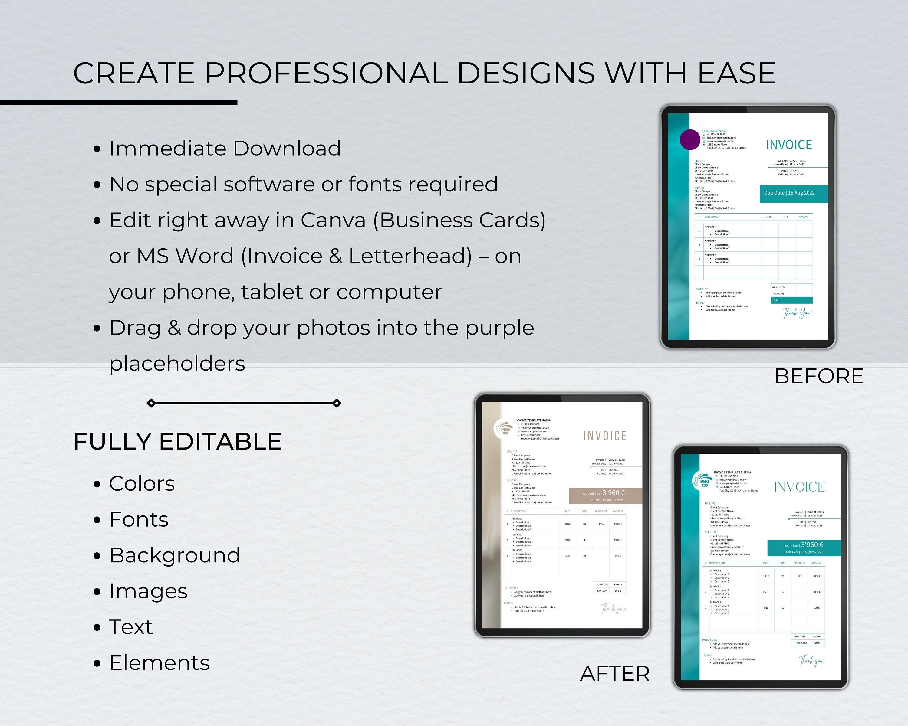 Starter Kit Editable Word Template Bundle, Modern Business Letterhead ...