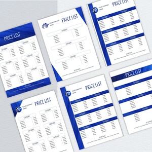 Price List Canva Template, Fully Editable Price Sheet, Printable Price ...