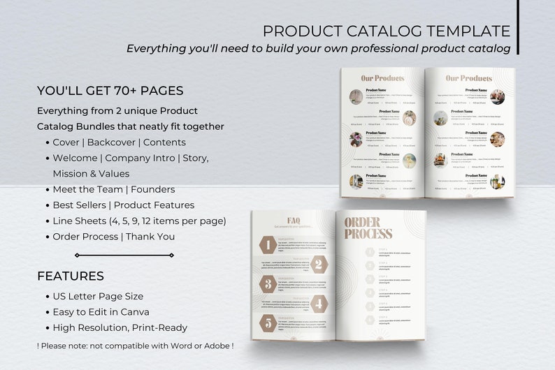 Editable Product Catalog Template | Wholesale Line Sheet, Canva (US ...