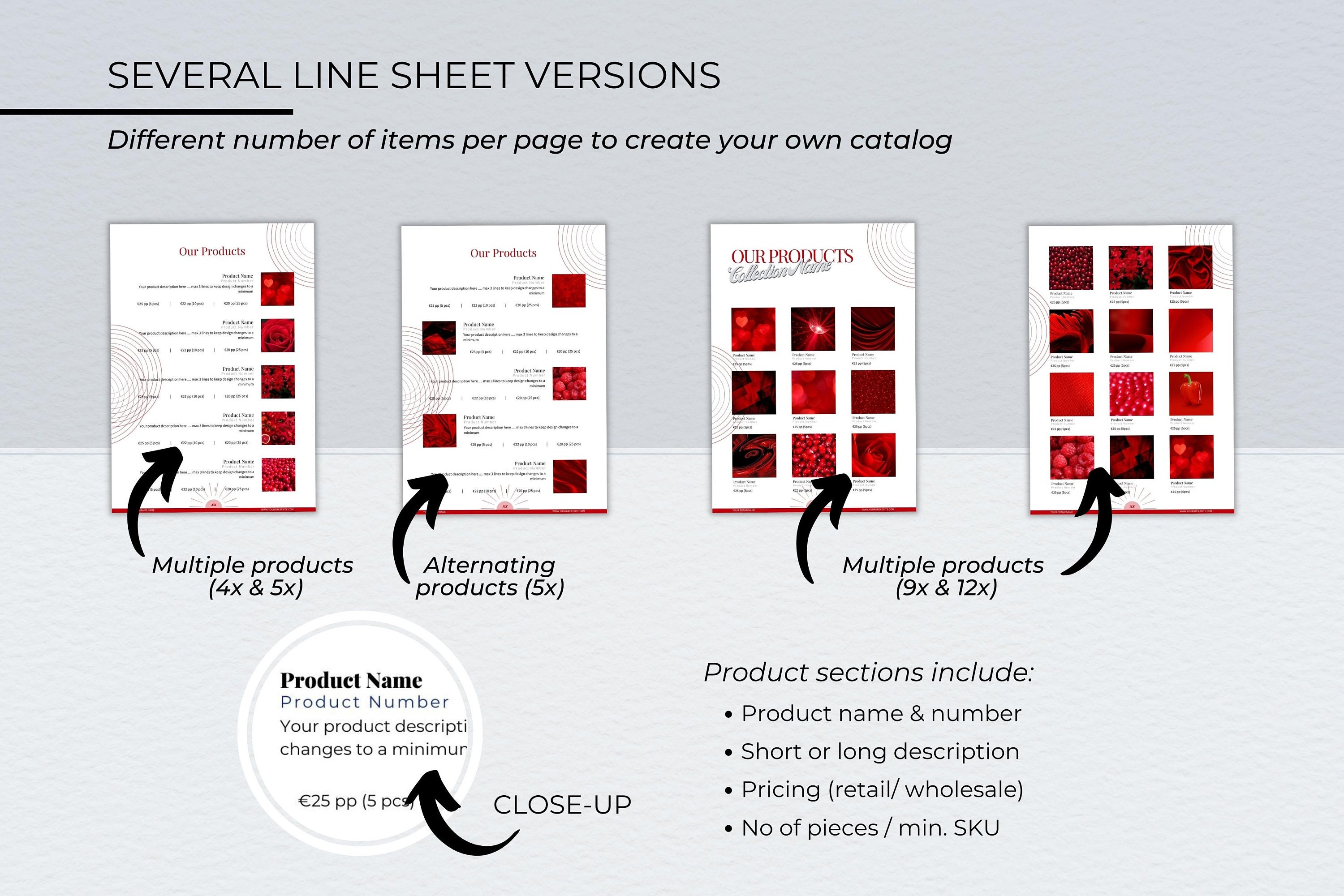 35+ Editable Product Catalog & Line Sheet Templates | Product Pricing ...