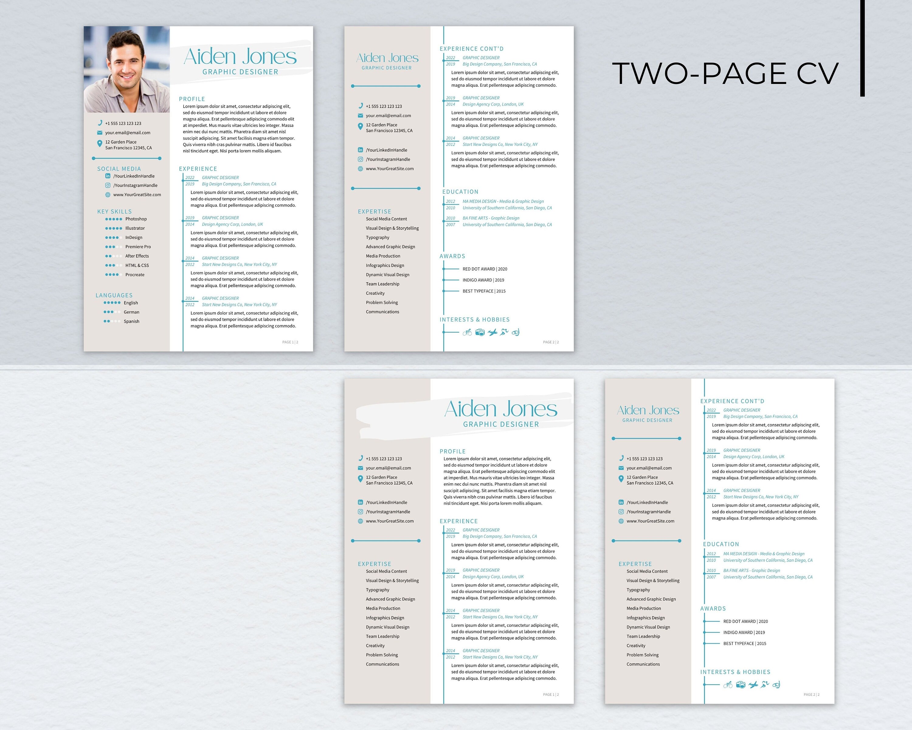 CV Template Professional Resume Template Executive CV Template ...