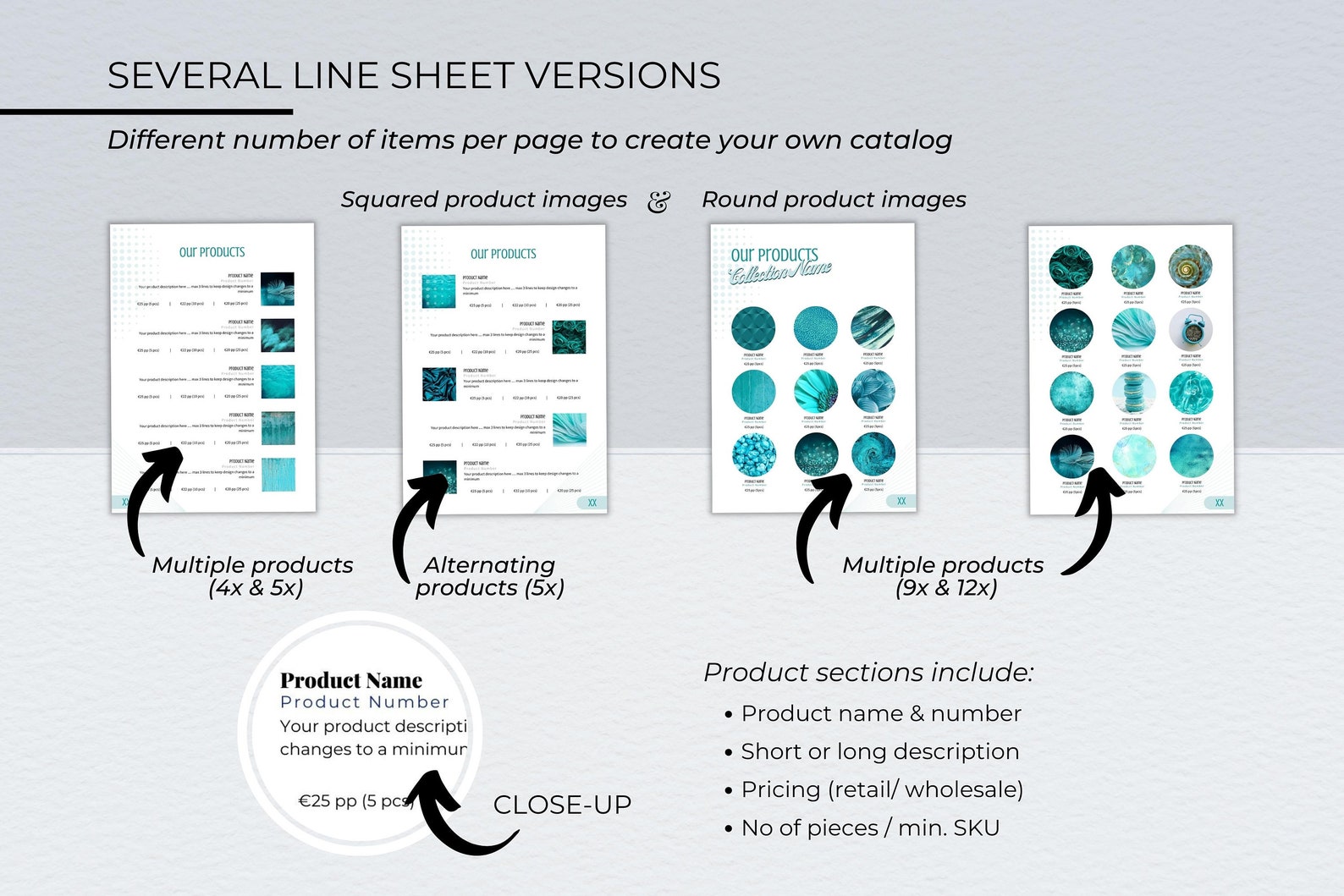 70 Editable Product Catalog & Line Sheet Templates Product Pricing ...