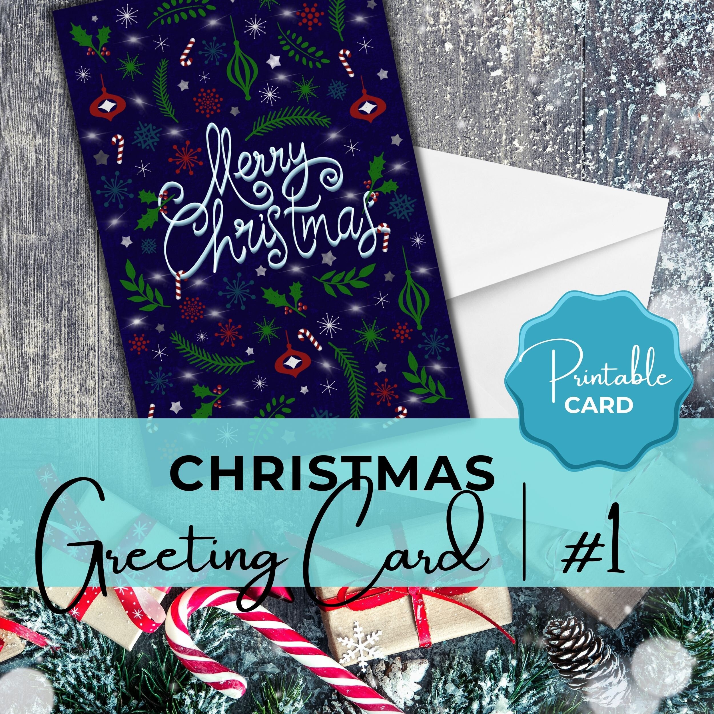 Printable Christmas Card Merry Christmas Card Digital Etsy