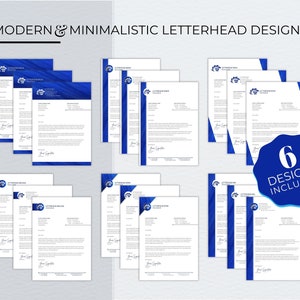 Letterhead Canva Template Bundle, Modern Editable Business Letterhead ...