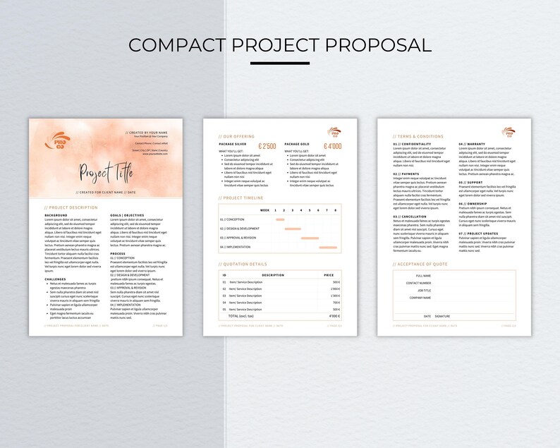Project Proposal Template, Professional Proposal Canva Template, 3 ...