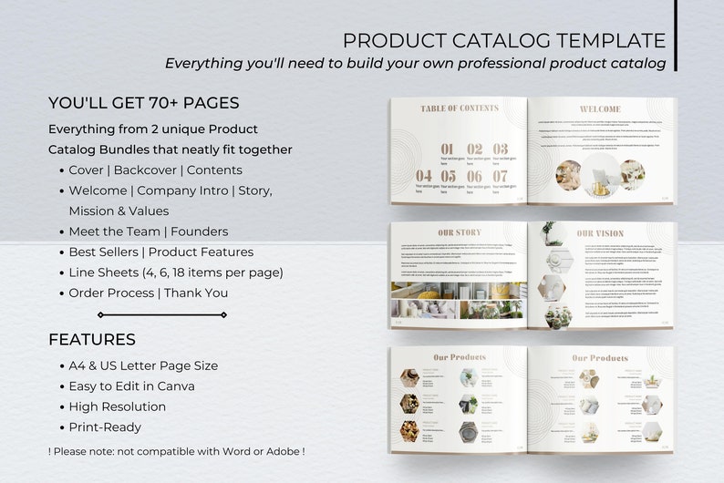70+ Editable Product Catalog & Line Sheet Templates | Product Pricing ...