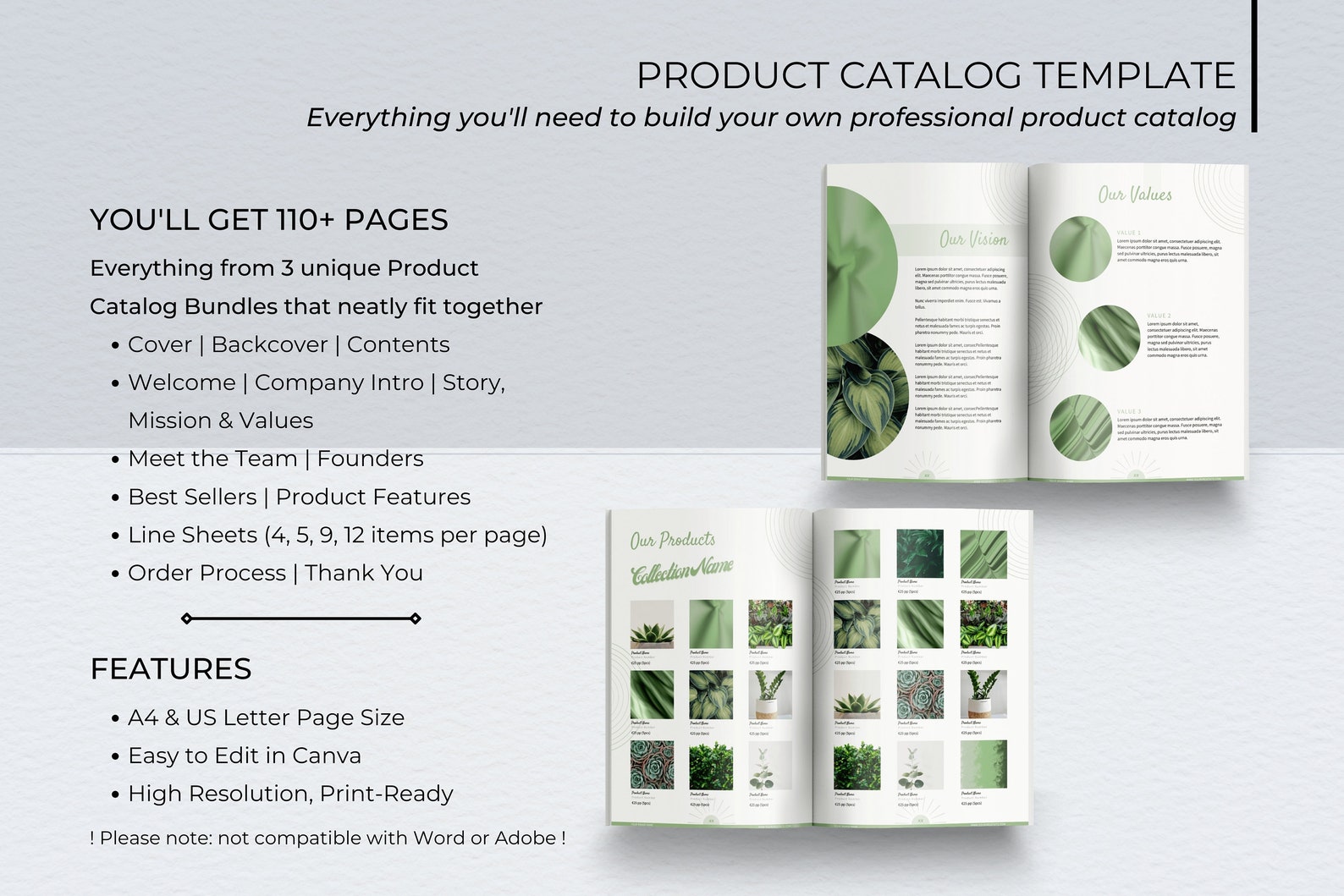 110+ Pages Editable Product Catalog Template: Wholesale Line Sheet ...