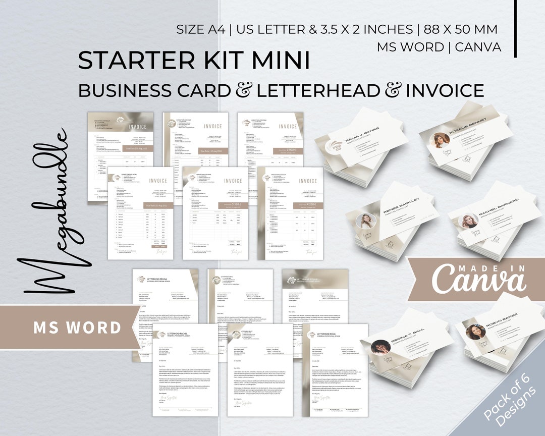 Starter Kit Editable Word Template Bundle, Modern Business Letterhead ...