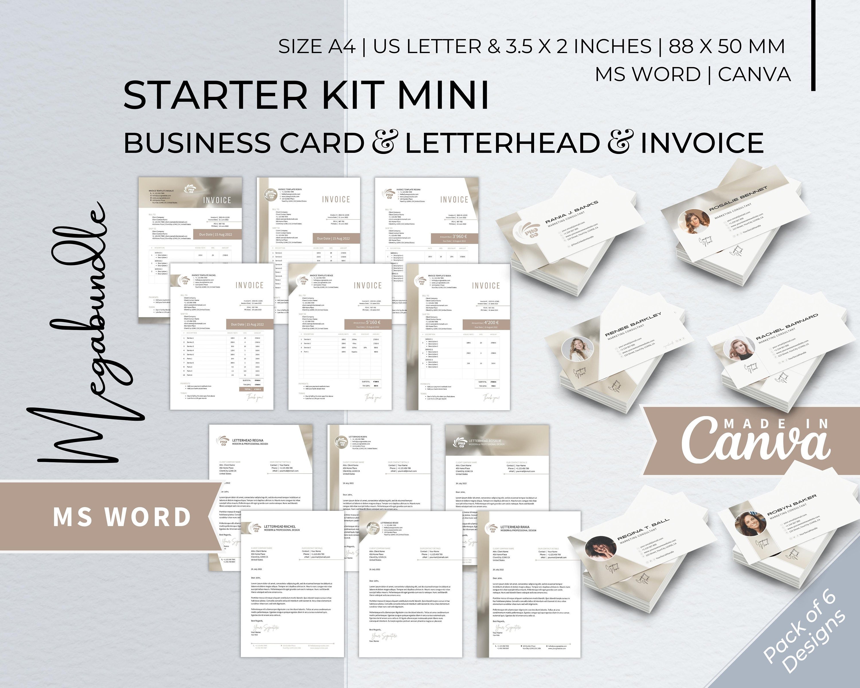 Starter Kit Editable Word Template Bundle, Modern Business Letterhead ...