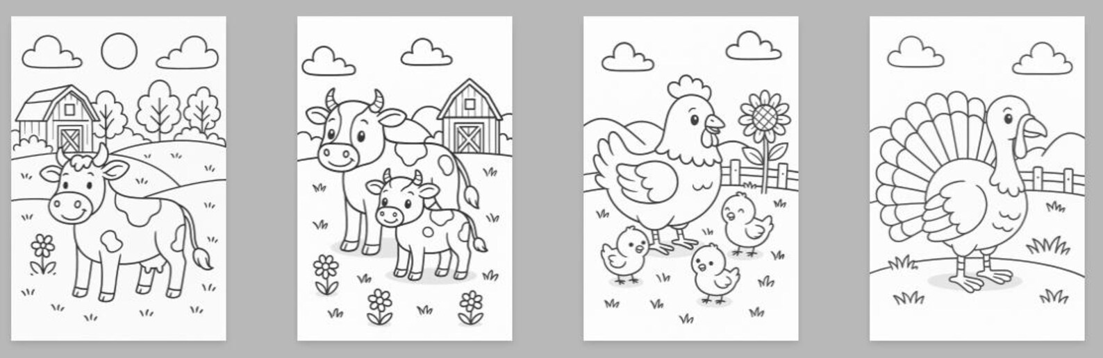 Farm Fun Coloring Pages for Kids – Cute & Friendly Farm Animals ...