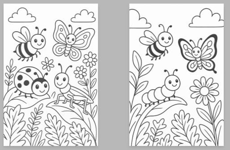 Insects Coloring Page for Kids | Cute Bug Printable Nature, Themed ...