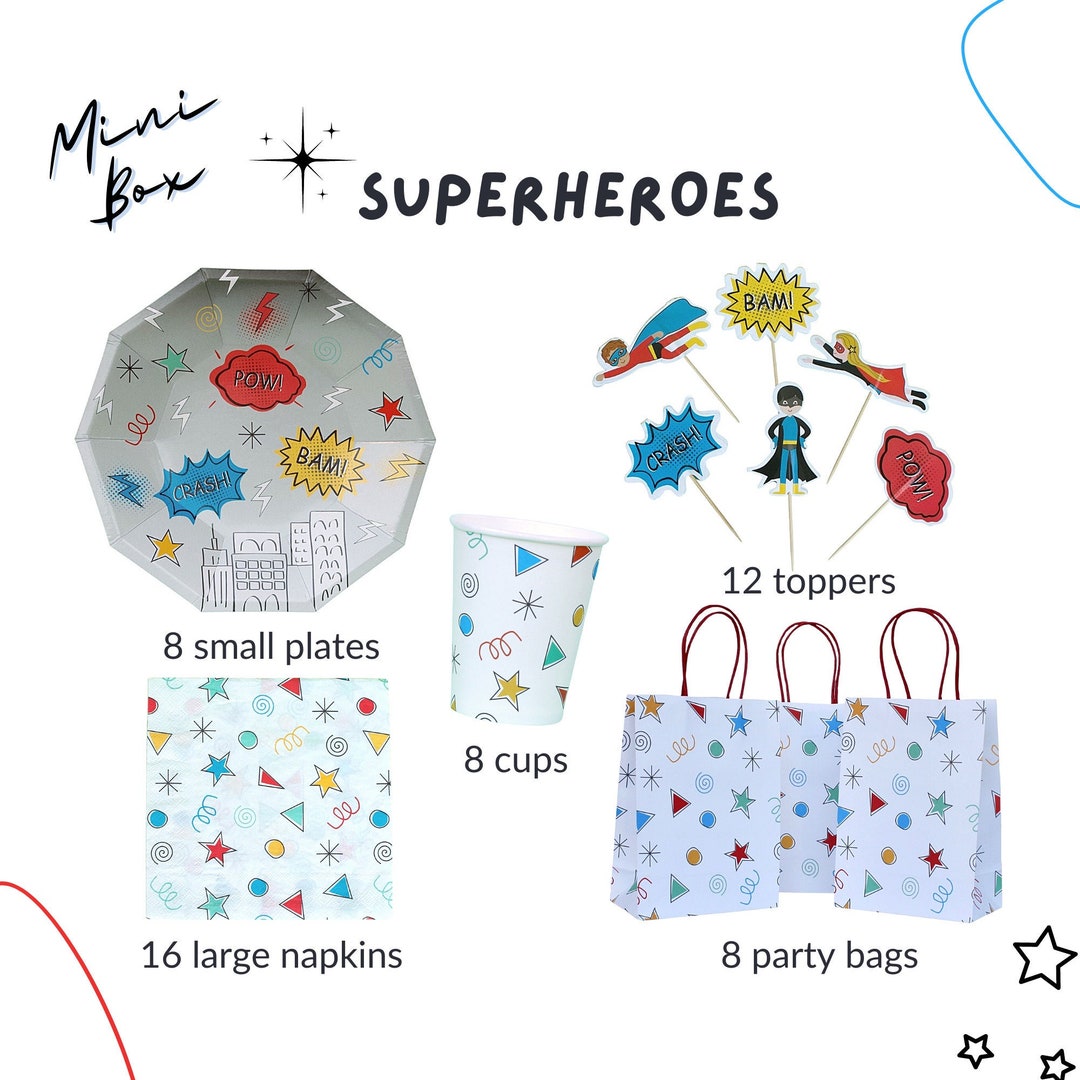 Superhero Party Box | Superhero Plates | Superhero Kit | Superhero ...