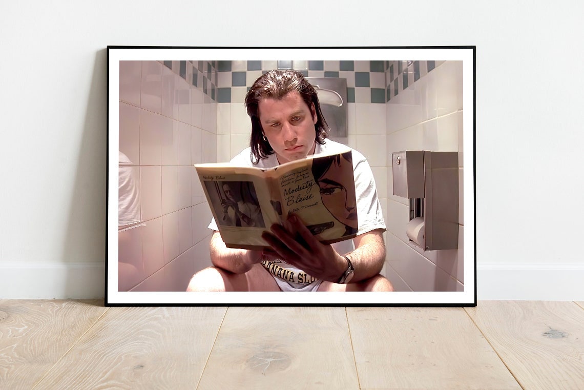 Pulp Fiction Restroom Movie Poster, Vincent Vega Toilet Scene sold by ...