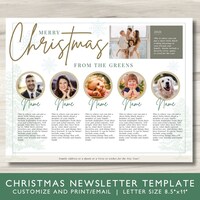 Christmas Newsletter Template | Year in Review | Editable Christmas ...