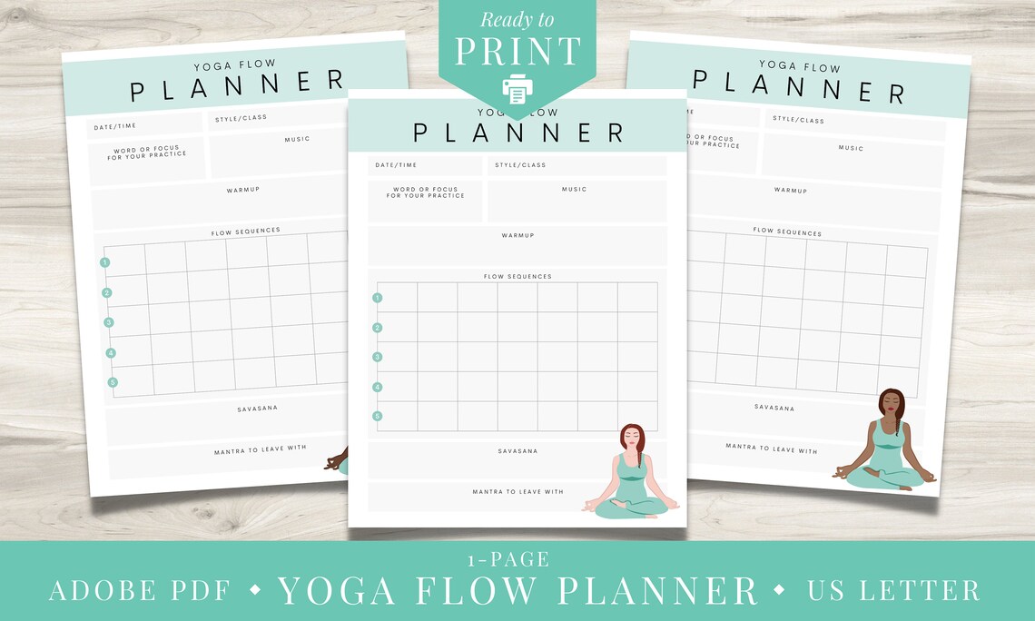 Printable Yoga Planner | Yoga Class Plan | Yoga Teacher Class Plans ...