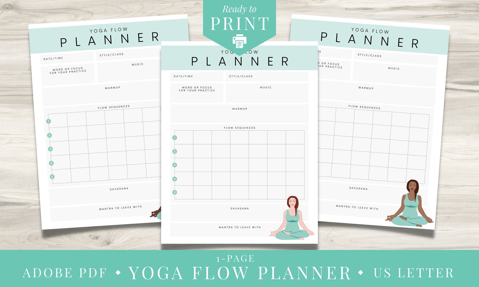 Printable Yoga Planner | Yoga Class Plan | Yoga Teacher Class Plans ...