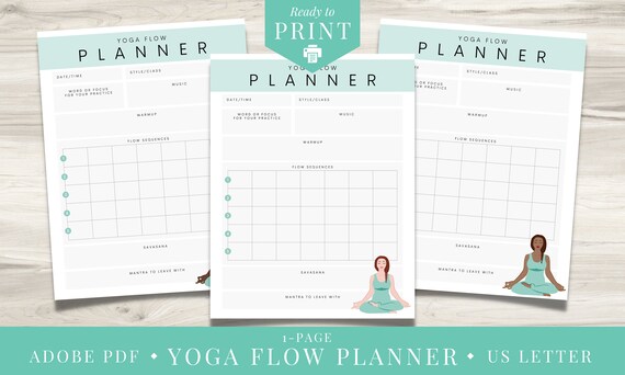Printable Yoga Planner Yoga Class Plan Yoga Teacher Class | Etsy