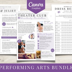Performing Art Editable Canva Template | Theater Club Newsletter ...