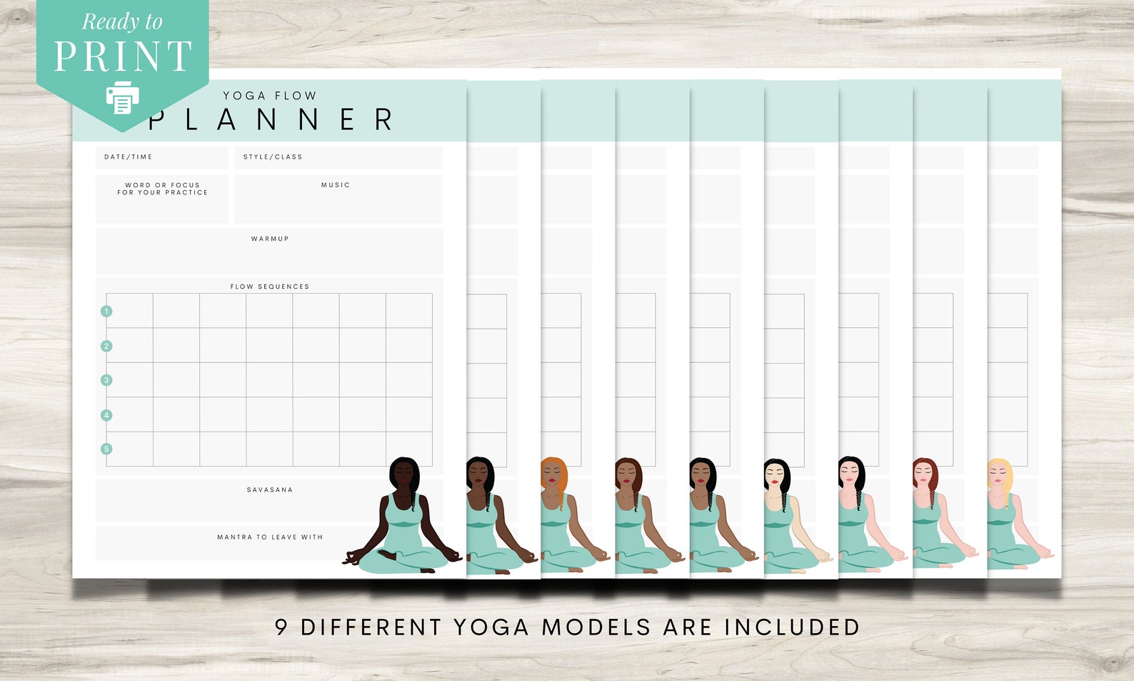 Printable Yoga Planner | Yoga Class Plan | Yoga Teacher Class Plans ...