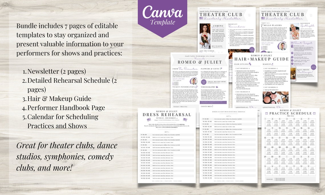 Performing Art Editable Canva Template | Theater Club Newsletter ...
