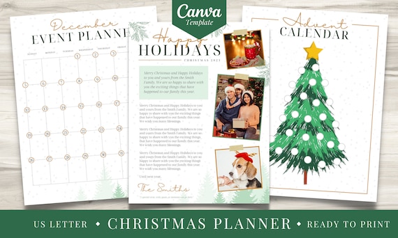 Christmas Planner Printable Evergreen Holiday Planner | Etsy