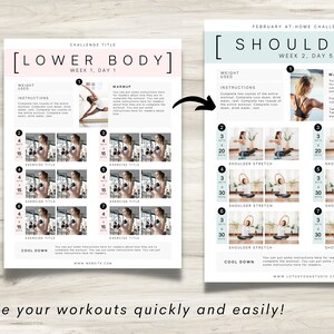 Editable Exercise Plan Canva Template | Digital Template Fitness Plans ...