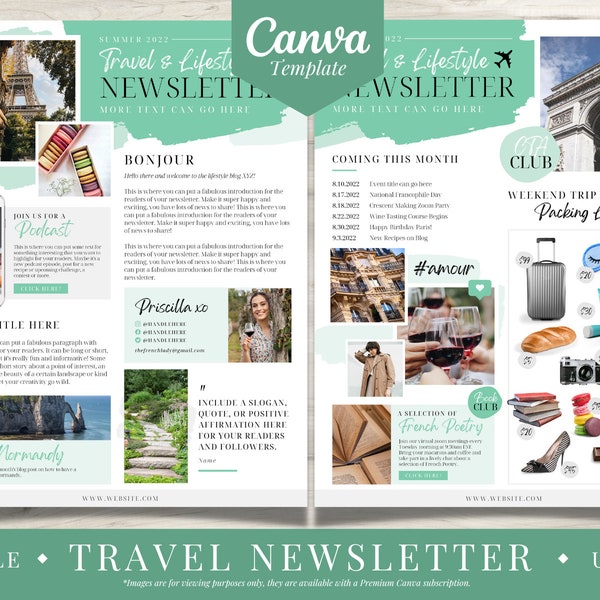Newsletter Template Editable - Etsy