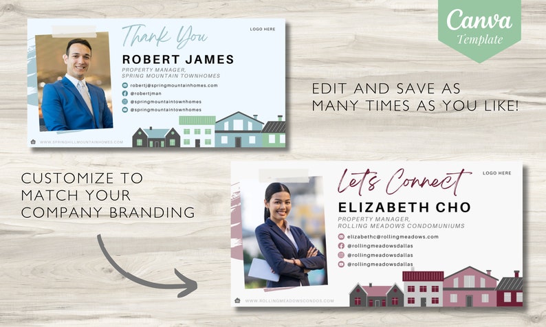 HOA Property Management Email Signature Canva Template | Small Business ...