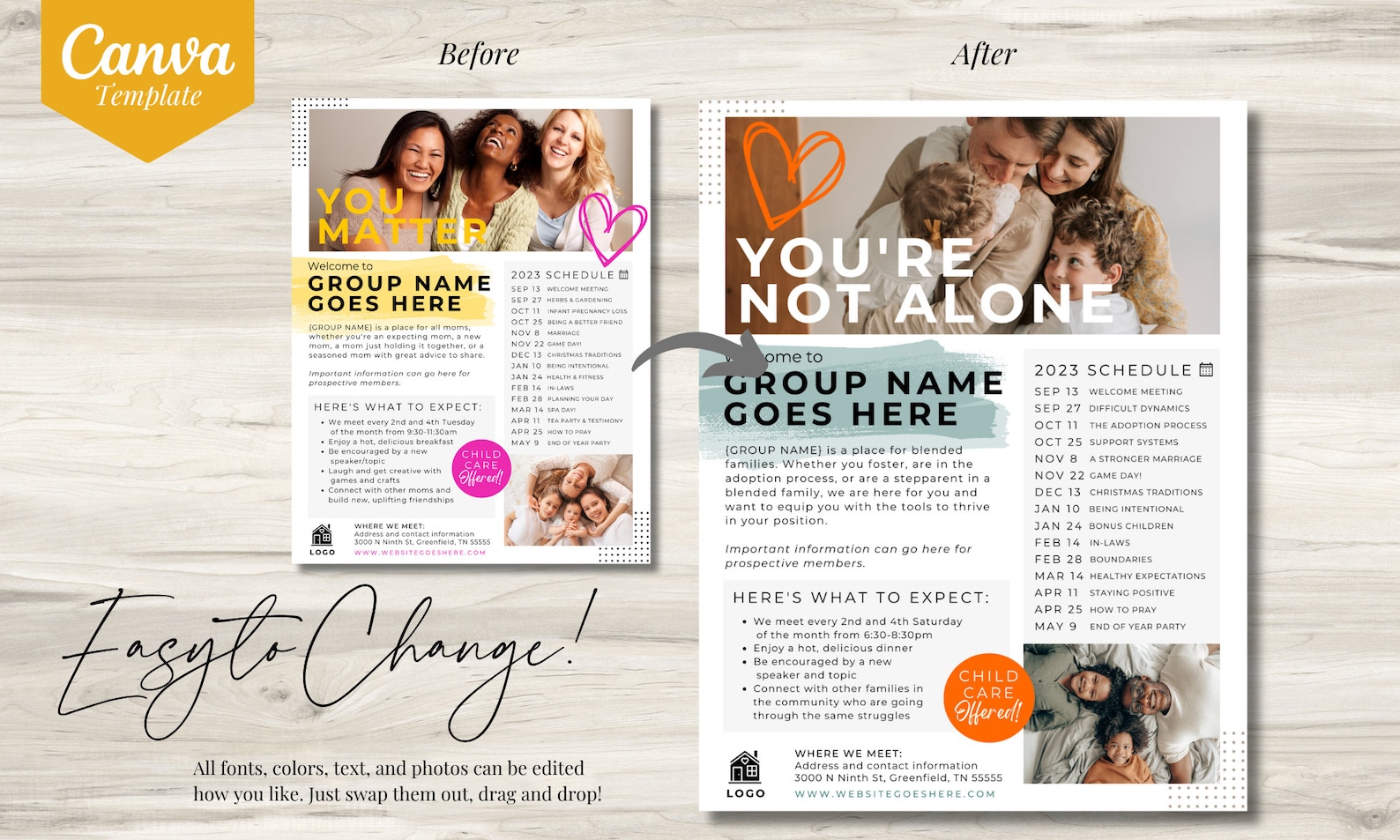 Moms Group Editable Callout Flyer Canva Template | Family Support Group ...