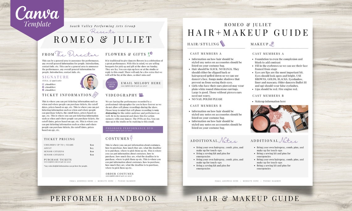 Performing Art Editable Canva Template | Theater Club Newsletter ...