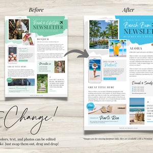Travel Lifestyle Newsletter Canva Template: Editable Blog (digital ...