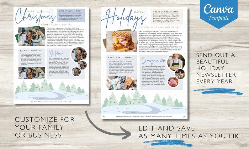 Winter Family Christmas Newsletter Template: Evergreen Design (canva ...