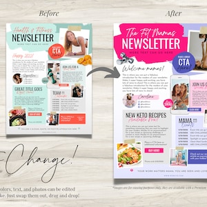 Health and Fitness Newsletter Canva Template | Editable Exercise Letter ...