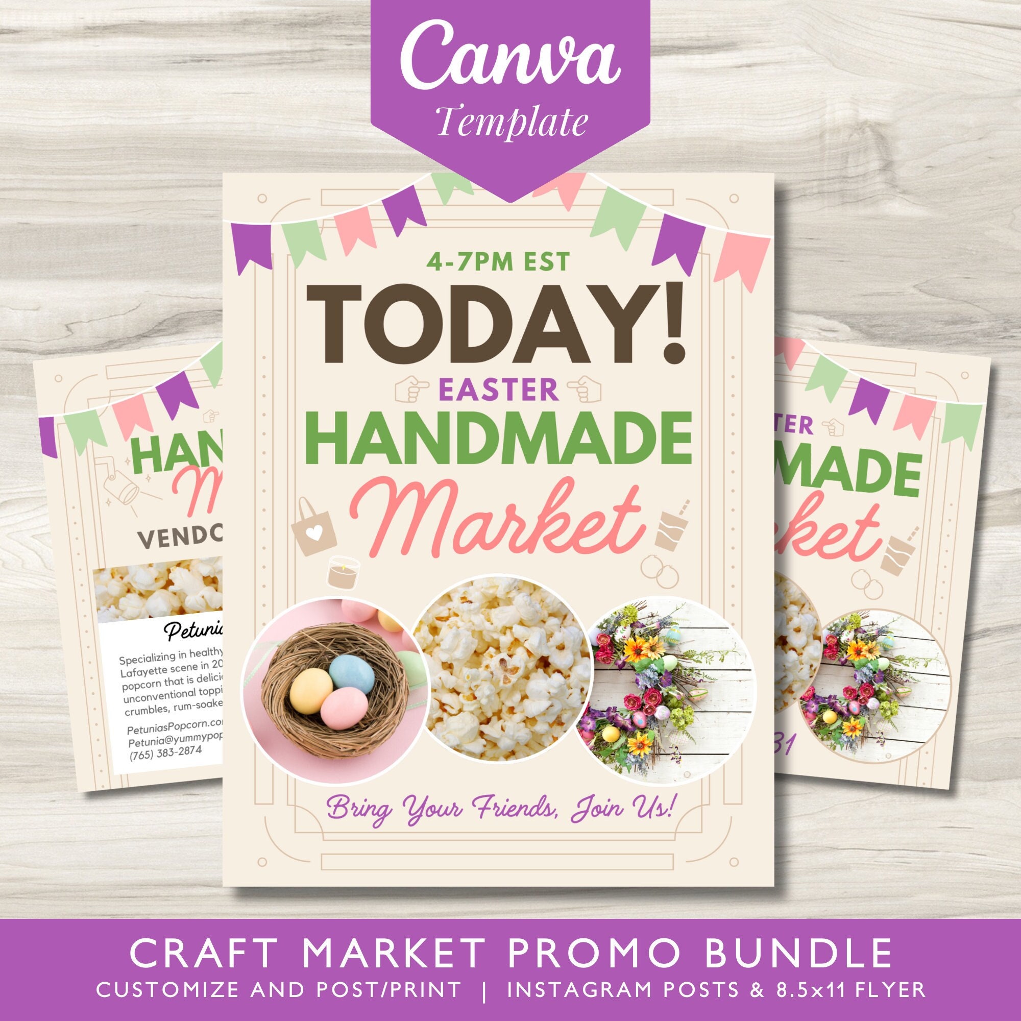 Craft Farmer's Market Advertising Canva Templates | Instagram Post ...