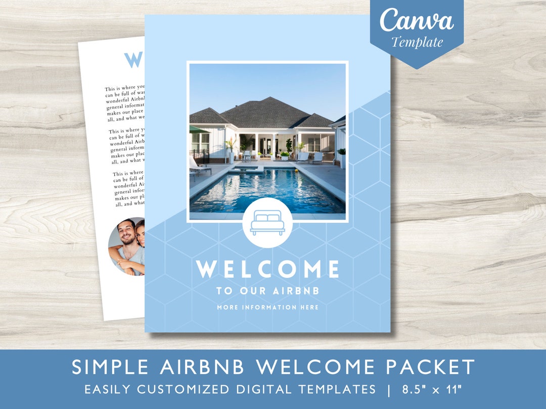 Airbnb Welcome Packet Canva Template | Editable Host Bundle | Simple ...
