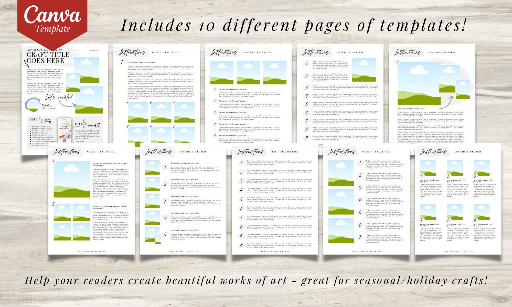 Craft Template Editable Canva | Blog Template Holiday Crafts | DIY ...