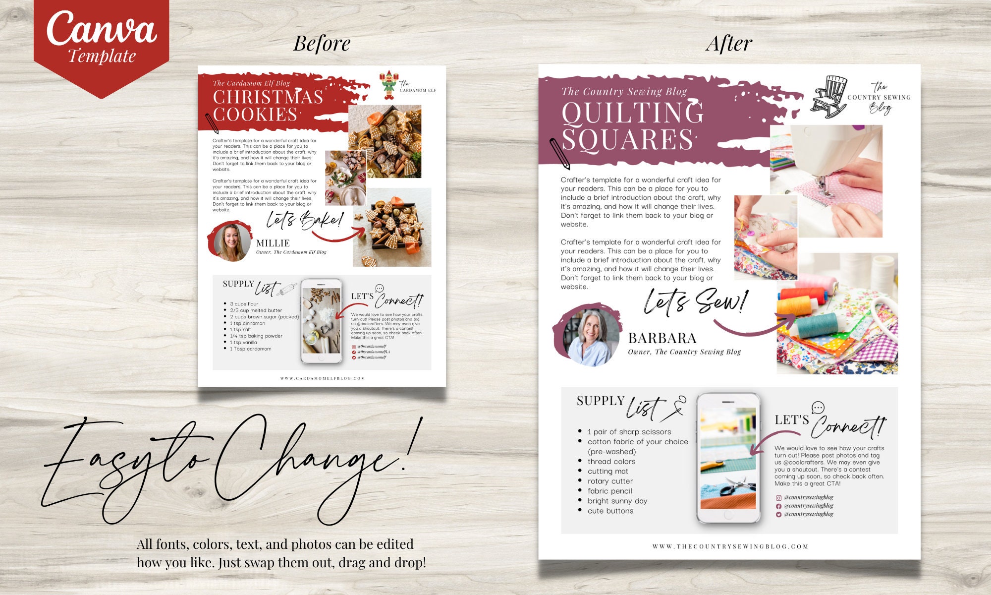 Craft Template Editable Canva | Blog Template Holiday Crafts | DIY ...