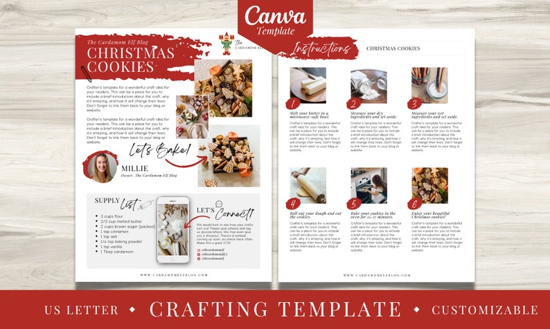 Craft Template Editable Canva | Blog Template Holiday Crafts | DIY ...
