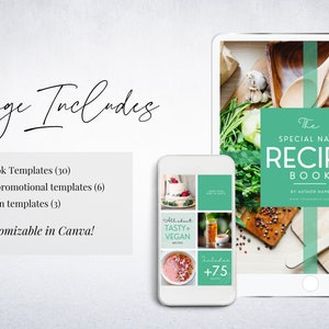 Recipe Ebook Canva Template | Editable Recipe Guide | E-book Template ...