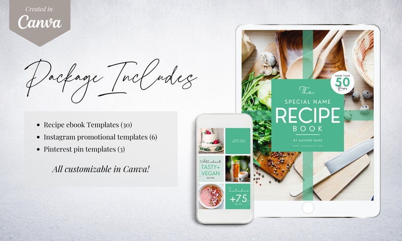 Recipe Ebook Canva Template | Editable Recipe Guide | E-book Template ...