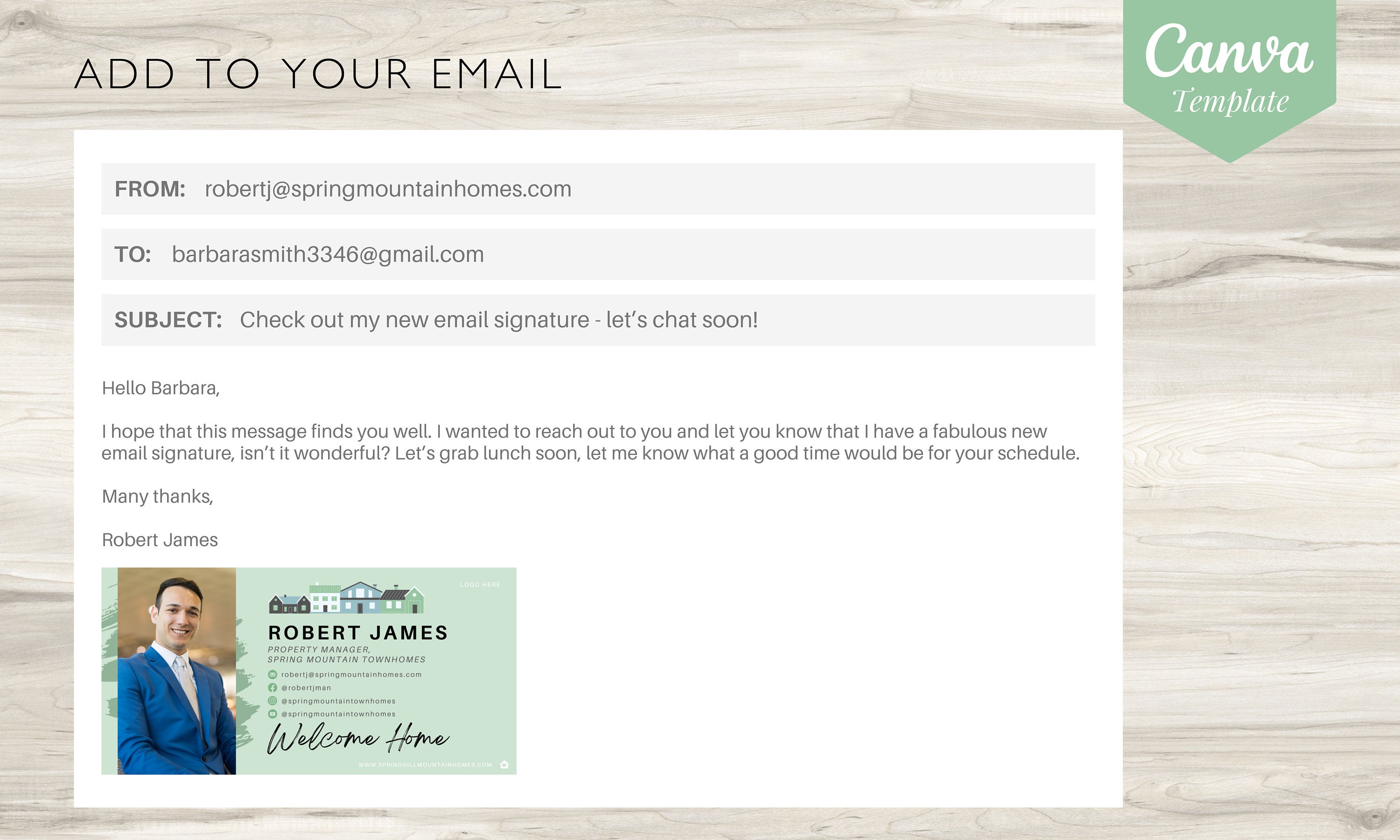 HOA Property Management Email Signature Canva Template | Small Business ...