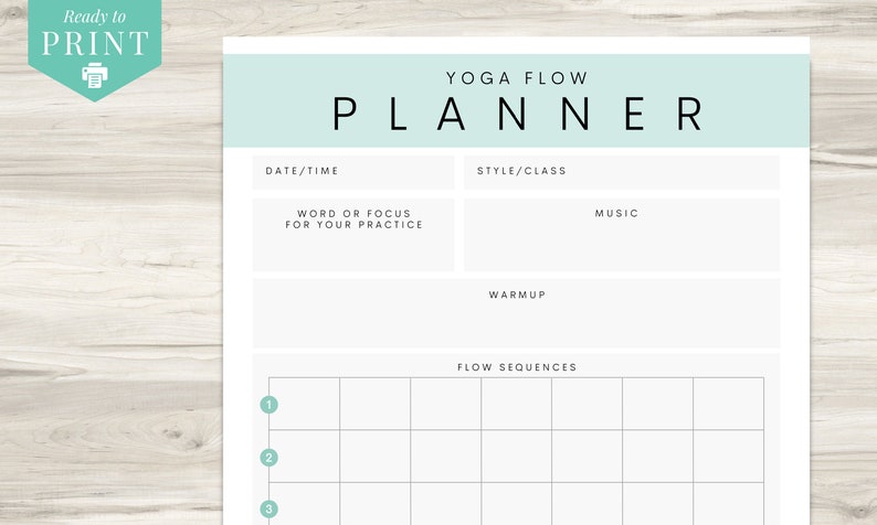 Printable Yoga Planner | Yoga Class Plan | Yoga Teacher Class Plans ...