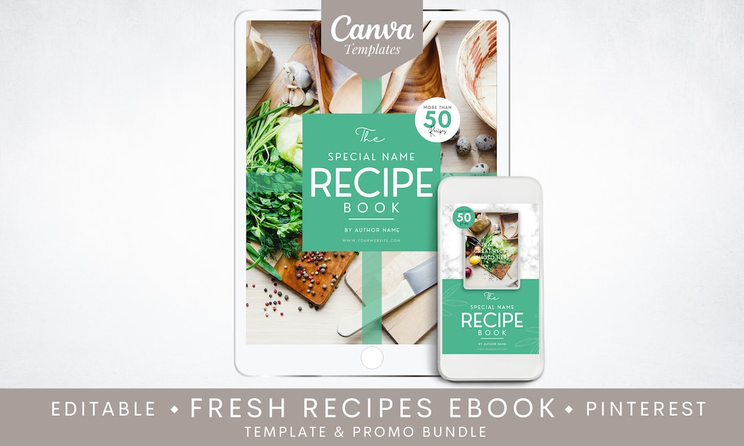 Recipe Ebook Canva Template | Editable Recipe Guide | E-book Template ...
