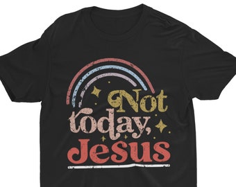 Not Today Jesus Retro Devil T-shirt Funny Devil Unisex - Etsy