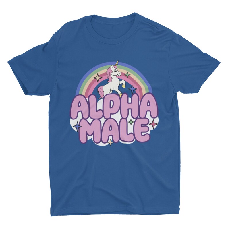 Ironic Alpha Male Unicorn Rainbow Funny Unisex Tshirt Bella - Etsy