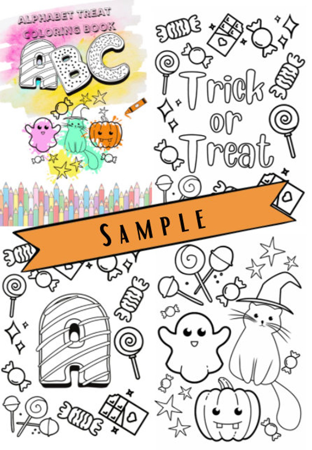 Alphabet Treat Coloring Pages - Etsy