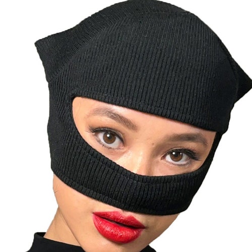 Selina Cat Woman Ski Mask Cowl Black Balaclava Cosplay Costume - Etsy